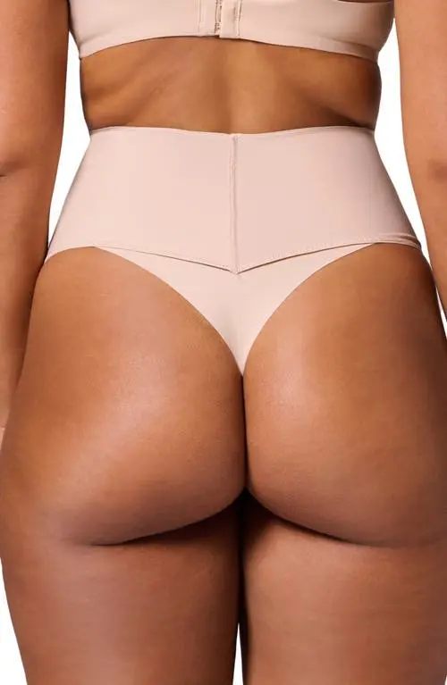 Simone Perele Story High Waist Shaping Thong - Peau Rose