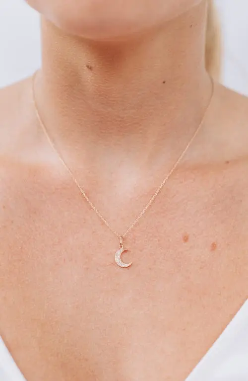 Anzie 14k Pavé Diamond Crescent Moon Charm