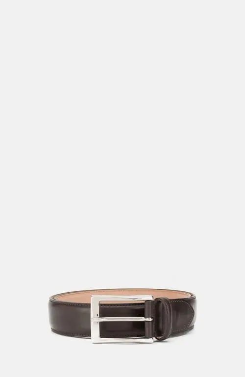 SCAROSSO Classic Calfskin Belt - Dark Brown Calf