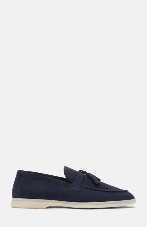 SCAROSSO Leandro Suede Tassel Loafers - Blue - Suede