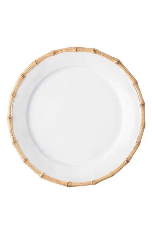 JULISKA Bamboo Ceramic Dessert/salad Plate - Whitewash/ Bamboo Natural