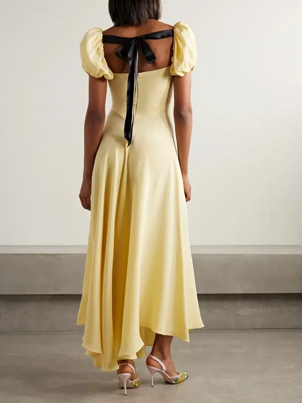 rodarte gold dress Dark gold satin slip dress 'Majestic'