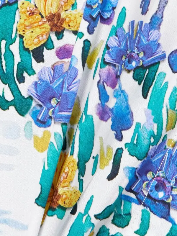 MARY KATRANTZOU Como Belted Cotton-poplin Maxi Dress - Blue