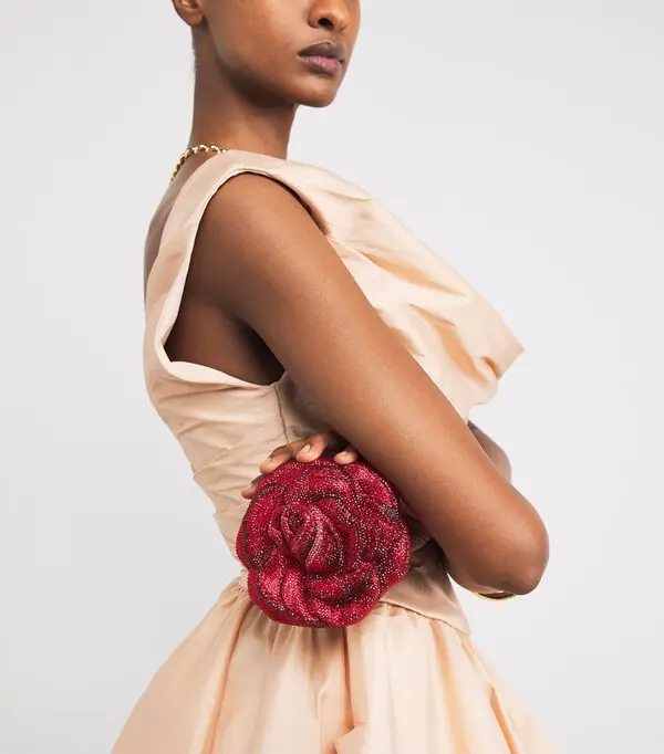 Judith Leiber Crystal-embellished Rose Clutch