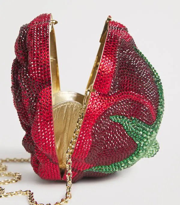 Judith Leiber Crystal-embellished Rose Clutch