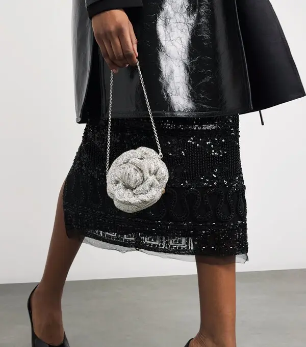 Judith Leiber Crystal-embellished Rose Clutch