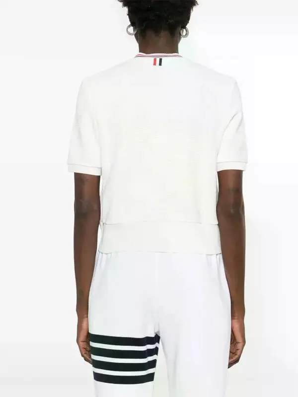 Thom Browne Rwb-stripe Short-sleeve Cardigan