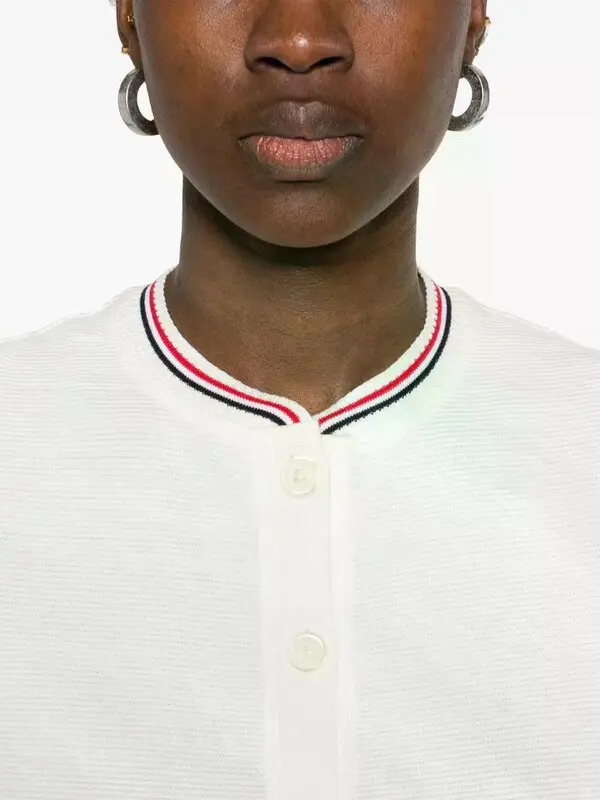 Thom Browne Rwb-stripe Short-sleeve Cardigan