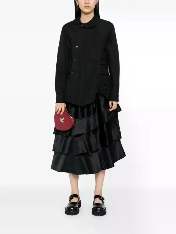 BLACK COMME DES GARÇONS Raw-edge Layered Skirt