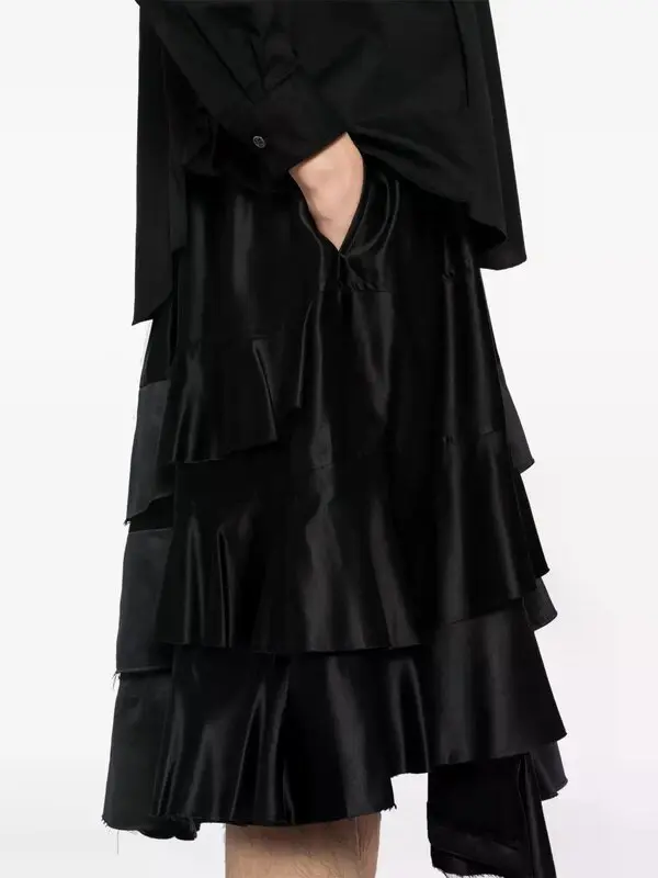 BLACK COMME DES GARÇONS Raw-edge Layered Skirt