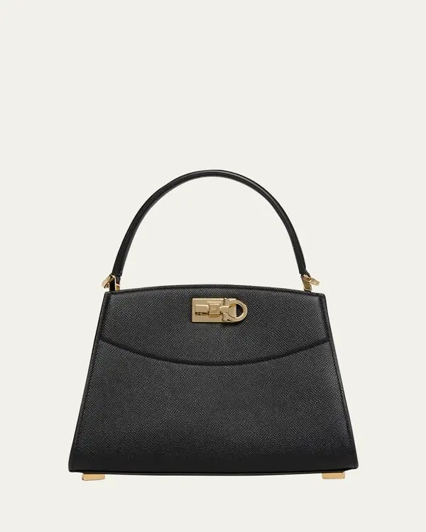 FERRAGAMO Small Box Leather Top-handle Bag