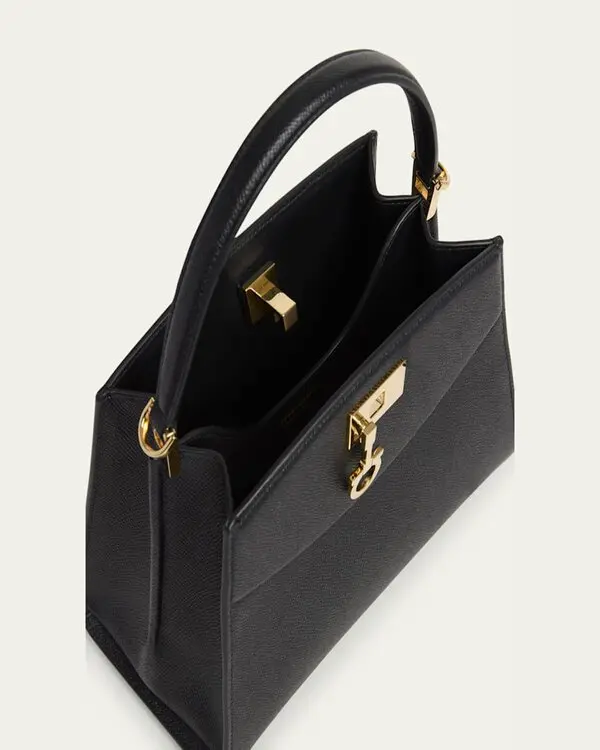 FERRAGAMO Small Box Leather Top-handle Bag