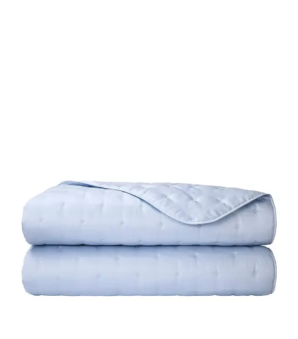 YVES DELORME Organic Cotton Triomphe Bedcover - Blue