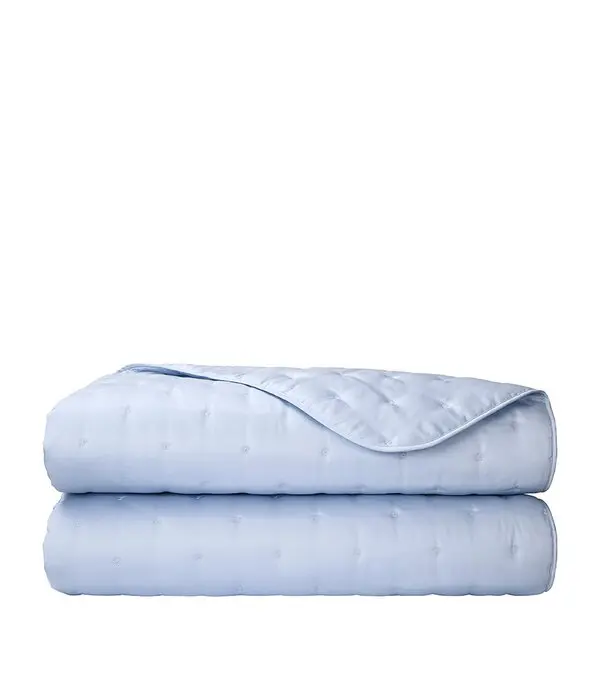 YVES DELORME Organic Cotton Triomphe Bedcover - Blue