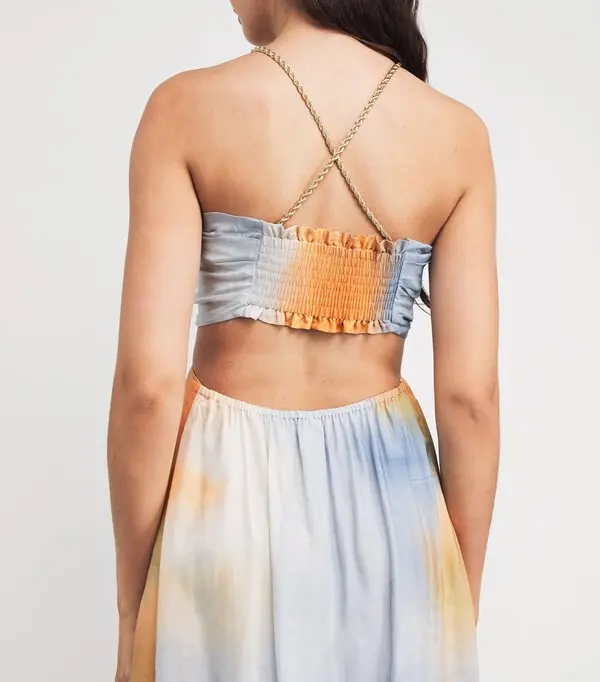 maje mini tie dye dress Tie and Dye printed viscose dress Pink For Women