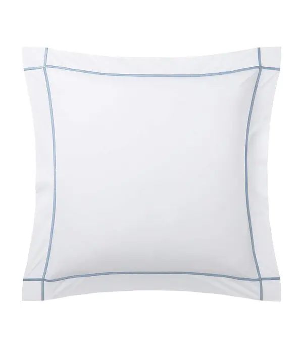YVES DELORME Pima Cotton Athena Square Oxford Pillowcase - Blue
