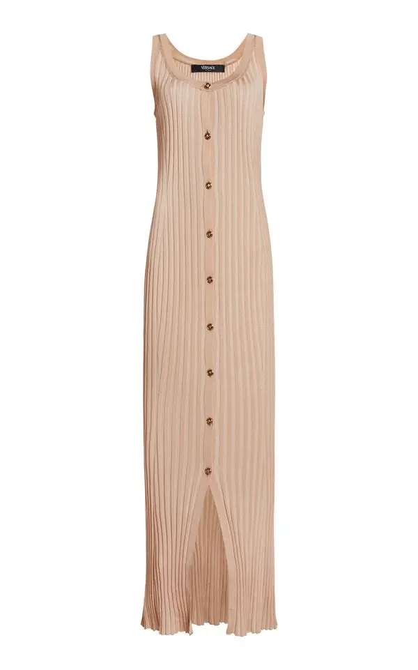 Versace La Vacanza Knit Maxi Dress - Neutral