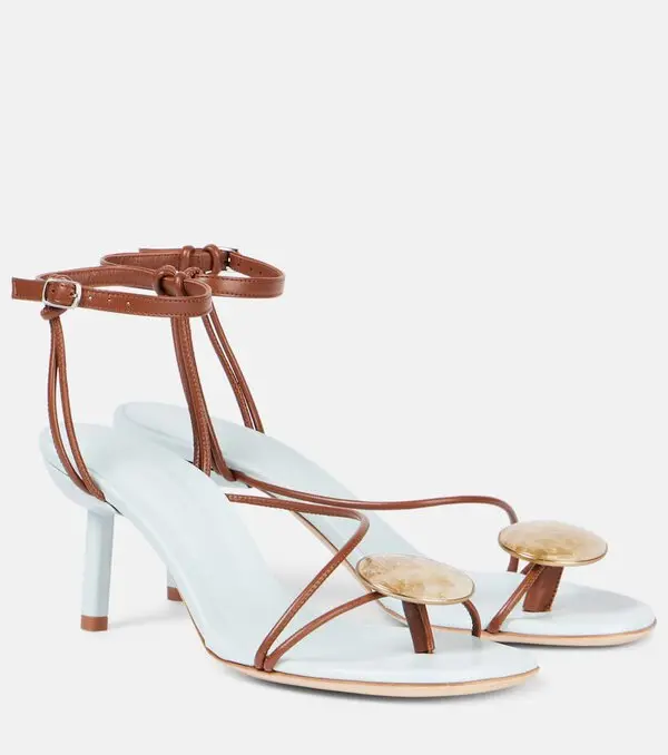 Christopher Esber Doma 70 Embellished Leather Sandals - Blue