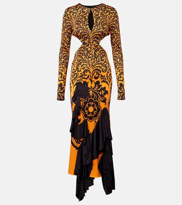 Etro Printed Open-back Midi Dress
