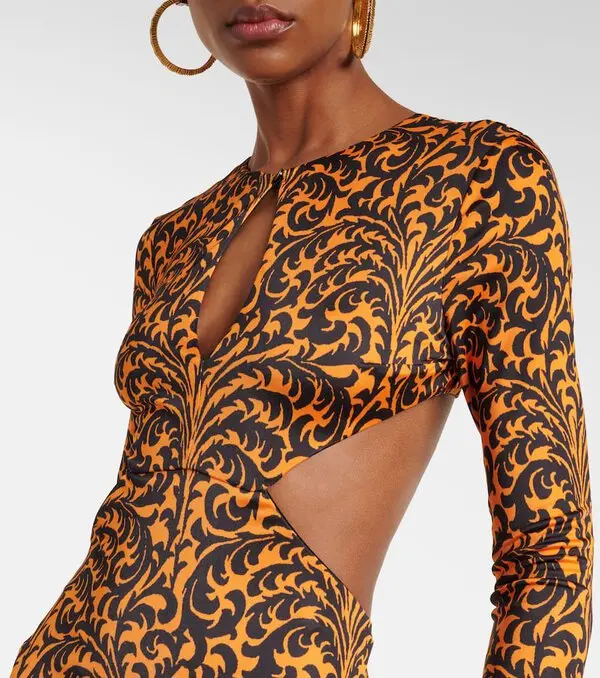 Etro Printed Open-back Midi Dress