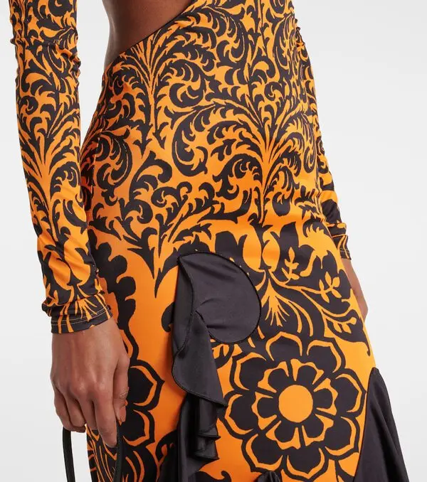 Etro Printed Open-back Midi Dress