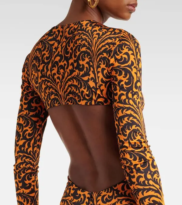 Etro Printed Open-back Midi Dress