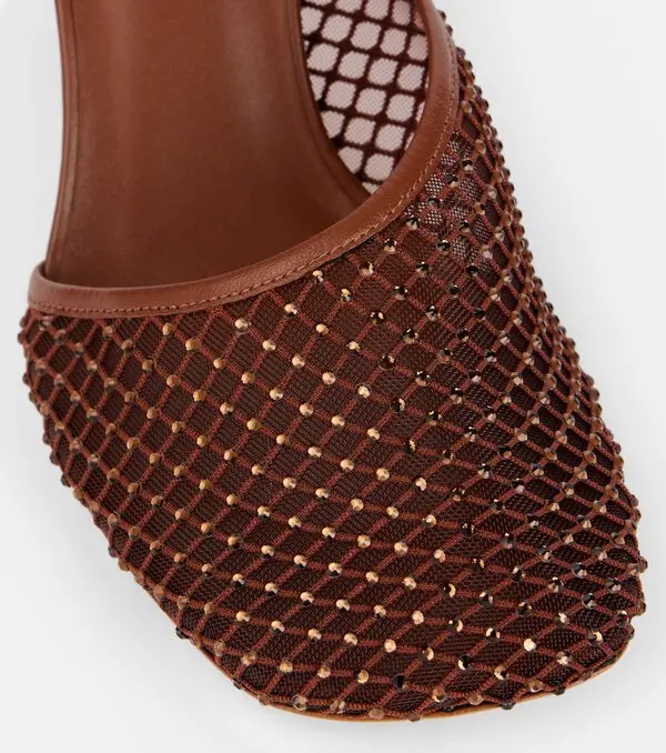 Christopher Esber Minette Crystal-embellished Mesh Pumps - Brown