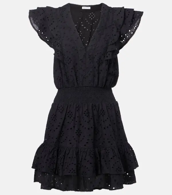Poupette St Barth Camila Ruffled Minidress - Black