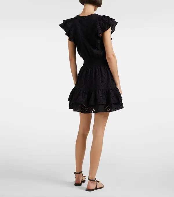 Poupette St Barth Camila Ruffled Mini Dress - Black