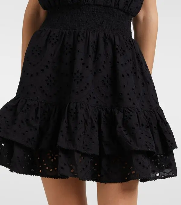 Poupette St Barth Camila Ruffled Mini Dress - Black