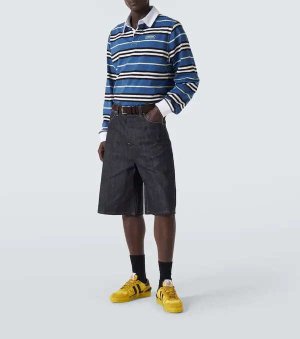 LANVIN Clay Leather-trimmed Sneakers - Yellow