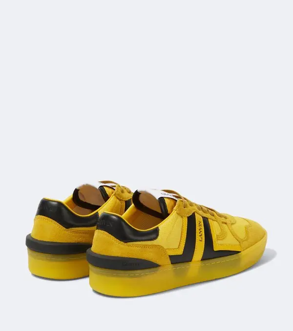 LANVIN Clay Leather-trimmed Sneakers - Yellow