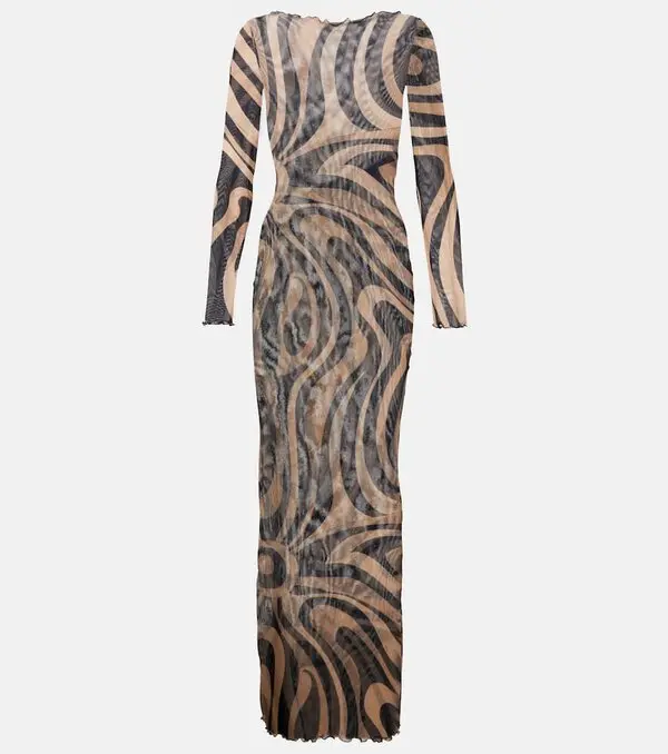 Emilio Pucci Marmo Sheer Maxi Dress