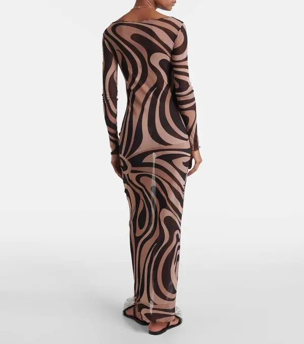 Emilio Pucci Marmo Sheer Maxi Dress