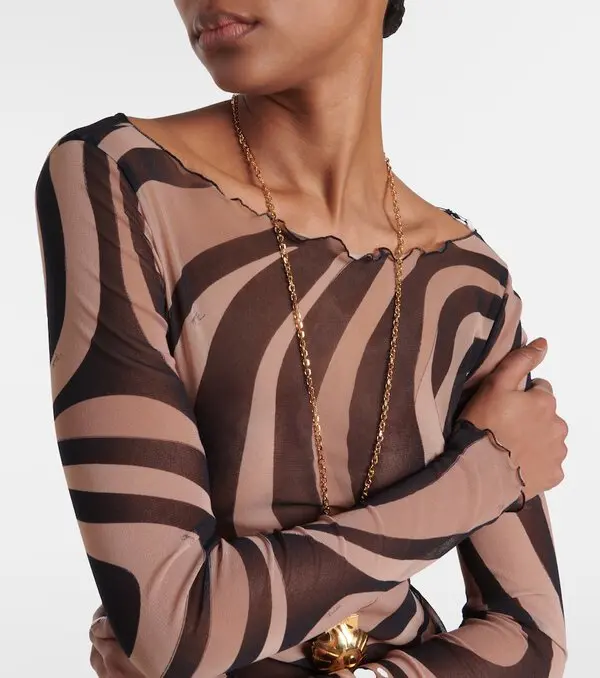 Emilio Pucci Marmo Sheer Maxi Dress
