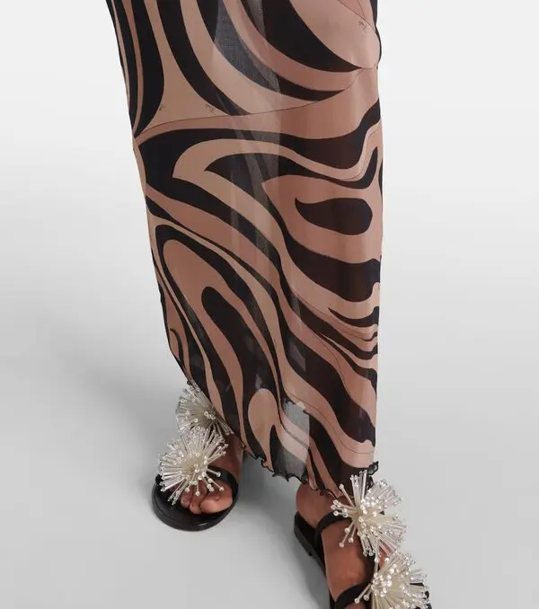 Emilio Pucci Marmo Sheer Maxi Dress