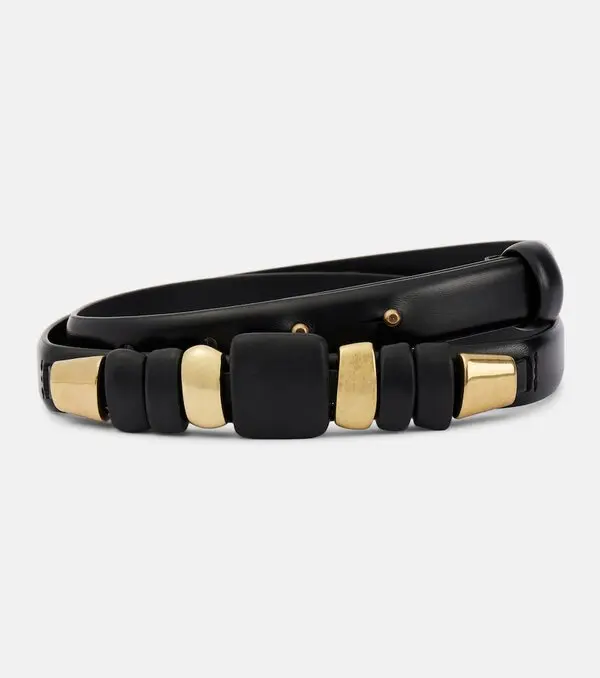 Isabel Marant Étoile Raissa Beaded Leather Belt - Black