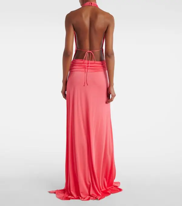THE NEW ARRIVALS ILKYAZ OZEL Tanit Draped Gown - Pink
