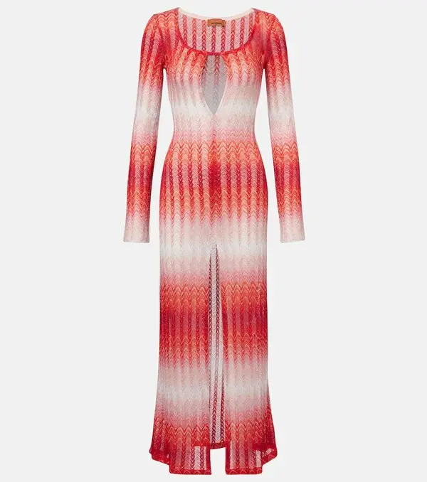 Missoni Zig Zag Lamé Beach Cover-up - Red