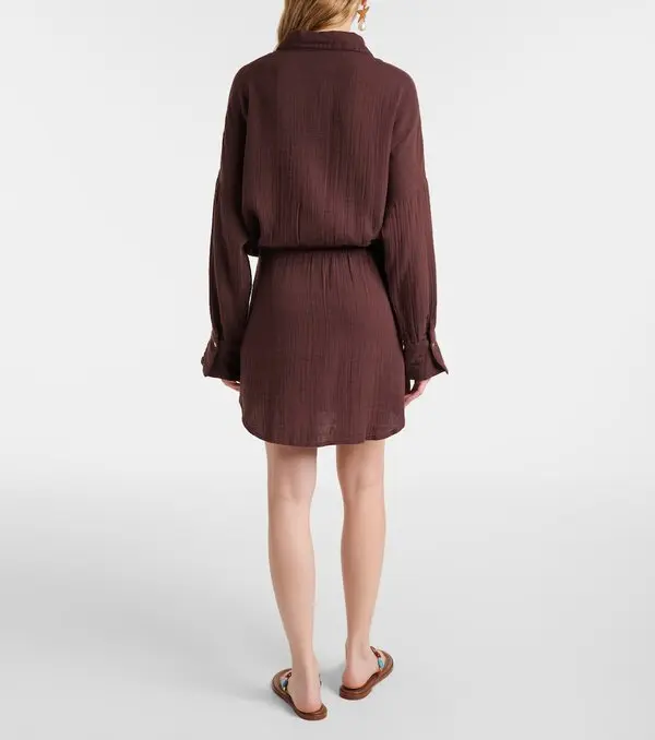 Melissa Odabash Sara Cotton Shirt Dress - Brown