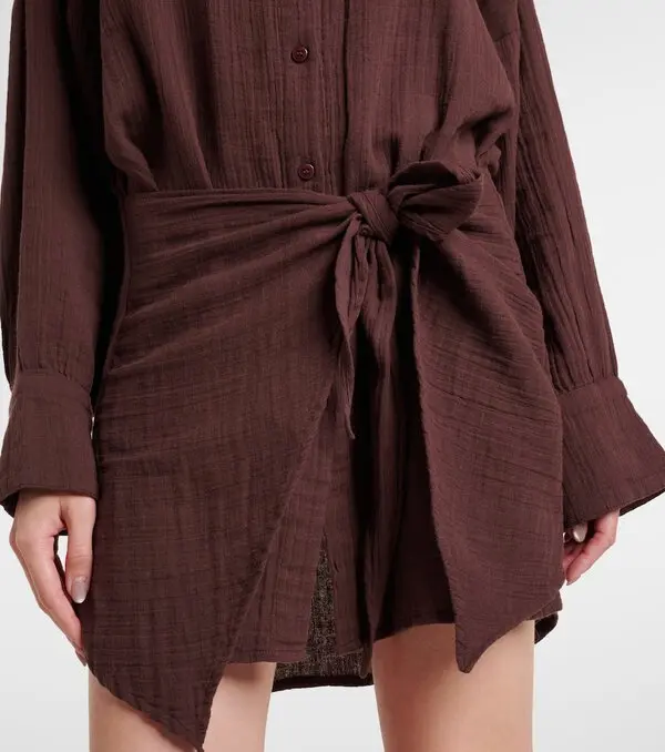 Melissa Odabash Sara Cotton Shirt Dress - Brown