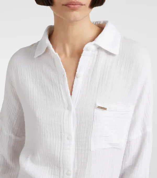 Melissa Odabash Sara Cotton Shirt Dress - White