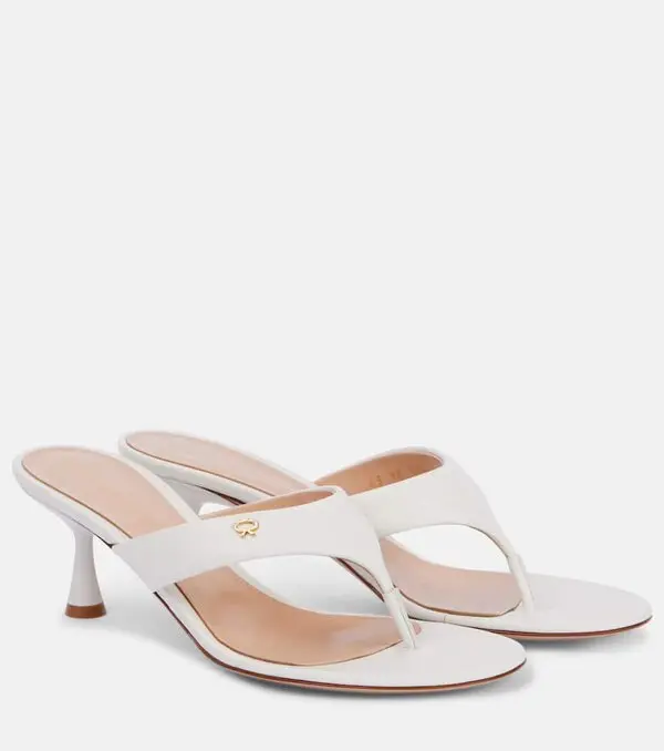 GIANVITO ROSSI Ascent 55 Leather Mules - White