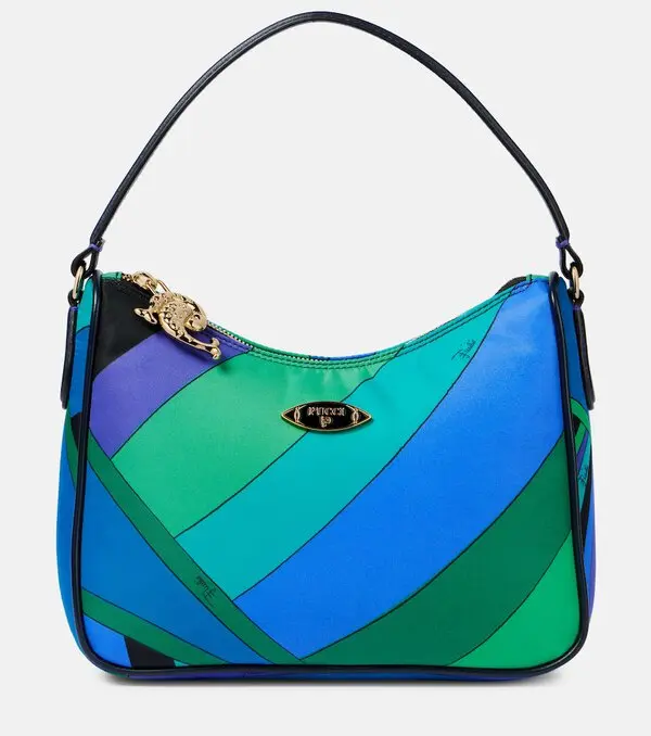 Emilio Pucci Leather-trimmed Shoulder Bag - Green