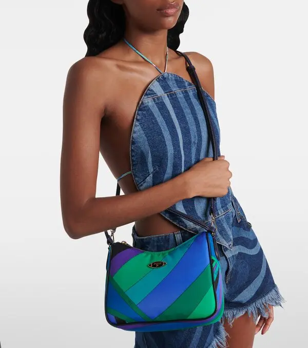 Emilio Pucci Leather-trimmed Shoulder Bag - Green