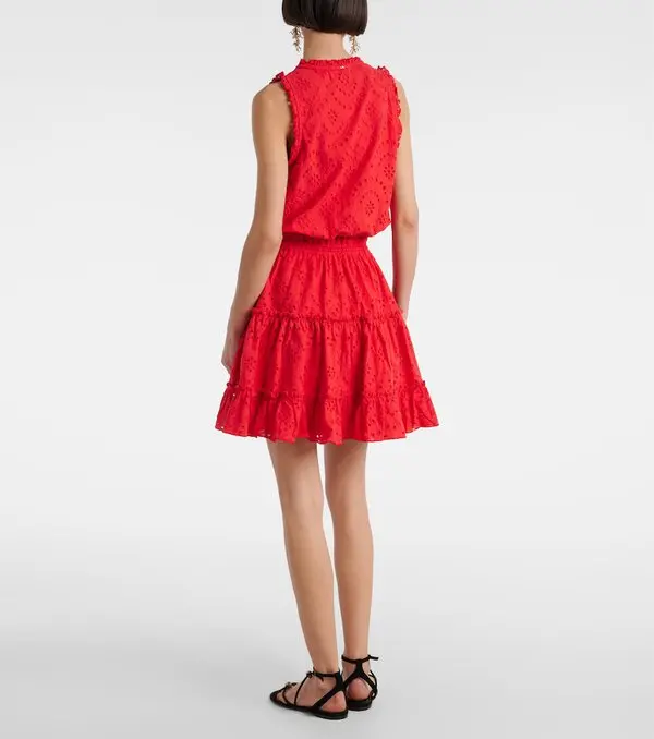 Poupette St Barth Clara Broderie Anglaise Cotton Mini Dress