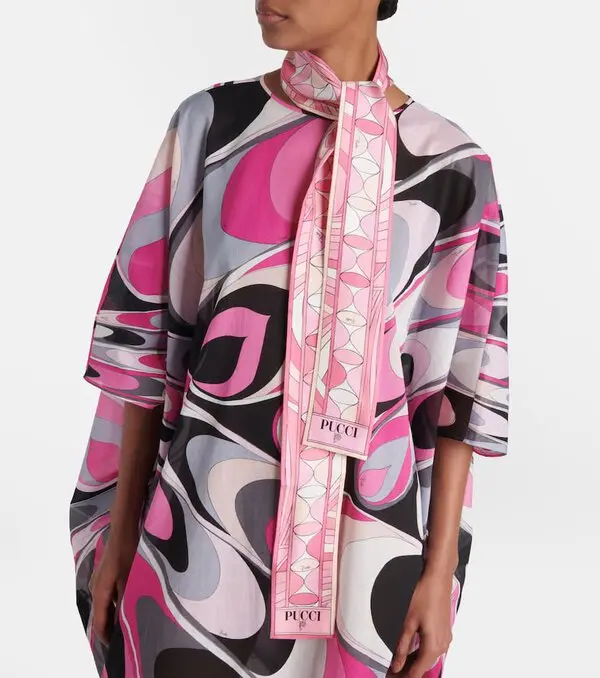Emilio Pucci Orchidee Silk Twill Scarf Pink Editorialist