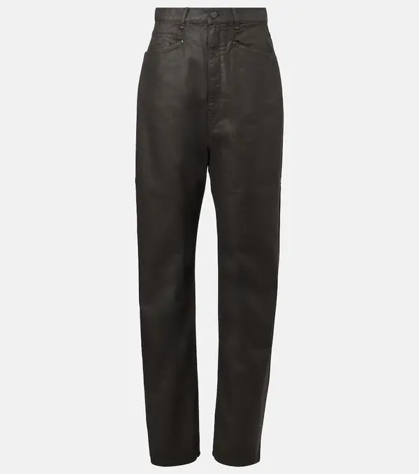 LEMAIRE High-rise Wide-leg Cotton Pants - Brown