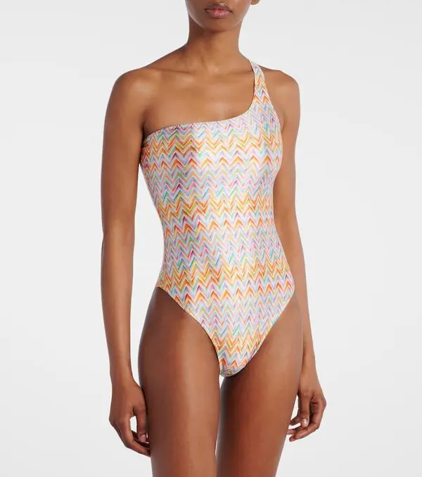 Missoni Chevron One-shoulder Swimsuit