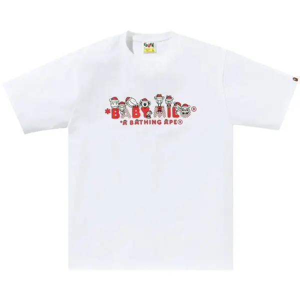 A BATHING APE Christmas Baby Milo Tee - White